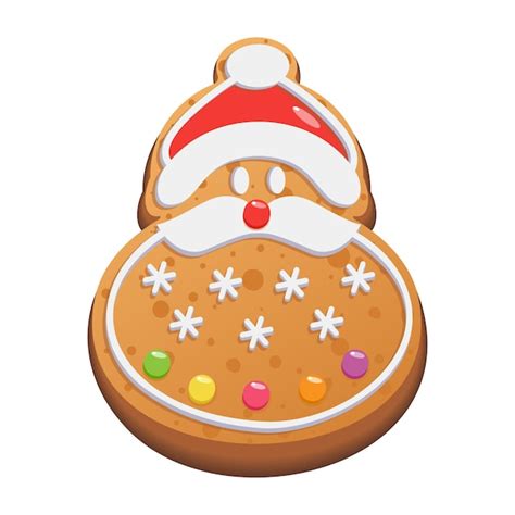 Premium Vector Winter Homemade Santa Claus Cookies With Sugar Icing