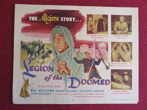 Legion Of The Doomed Us Half Sheet 22x 28 Poster Bill Williams 1958