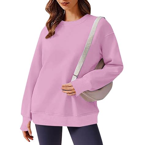 Fznquz Pink Womens Sweatshirts Pullover Comfort Colors Sweatshirt