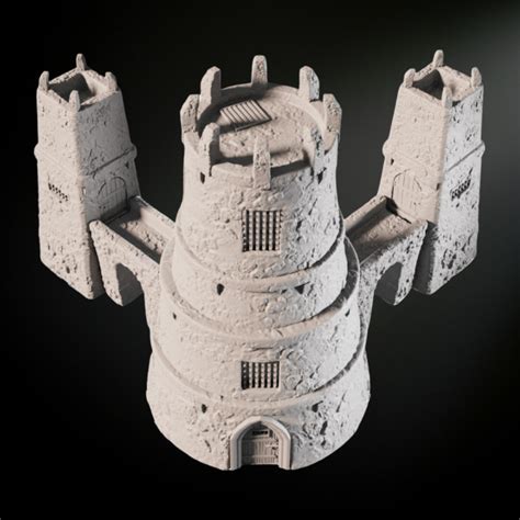 3d printable dungeon prison tower by wargamesco