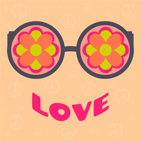 Premium Vector Sticker Icon With Flower In Hippie Style With Peace