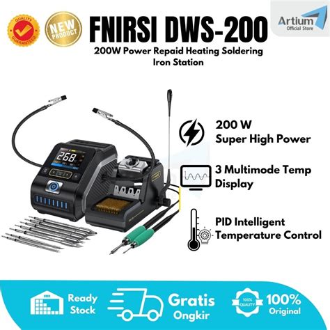 Jual Fnirsi Dws 200 Rework Soldering Station 200w Max Solder Station 100 450 ℃ Handle