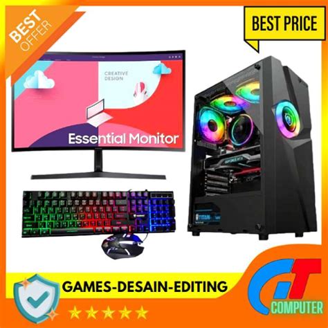 Jual Pc Gaming Fullset Amd Ryzen 5 5600g Ssd 128gb Lengkap Led 24 Inc