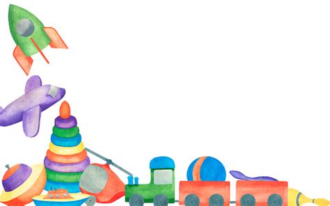 Spielzeug Für Kinder Aquarellillustration Von Pyramide Kreisel