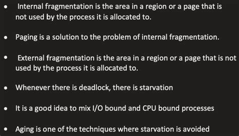 Solved Internal Fragmentation Is The Area In A Region Or A Chegg