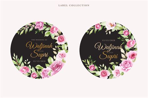 Watercolor Rose Label Design Graphic By Lukasdedi Store · Creative Fabrica