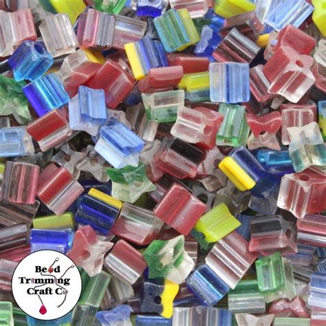 Rectangular Diamond Glass Bead Mix 8mm 100 Pieces Bead Trimming