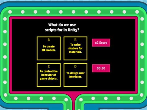 unity quiz week 2 3 gameshow quiz