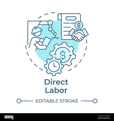 Direct Labor Light Blue Concept Icon Stock Vector Image And Art Alamy