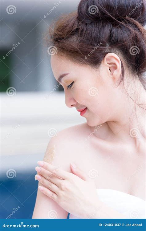 Portrait Of Beautiful Asian People Having Hand Massage In Spa Sa Stock