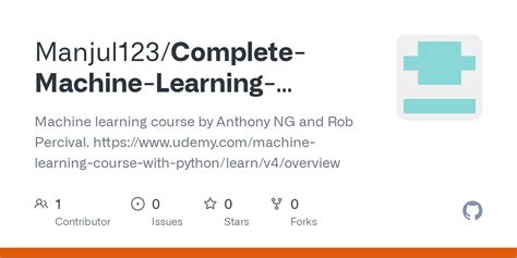 github manjul123 complete machine learning course with python udemy