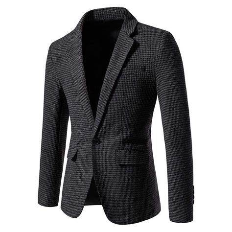 Cllios Mens Herringbone Blazer Vintage Tweed Sport Coat Jacket