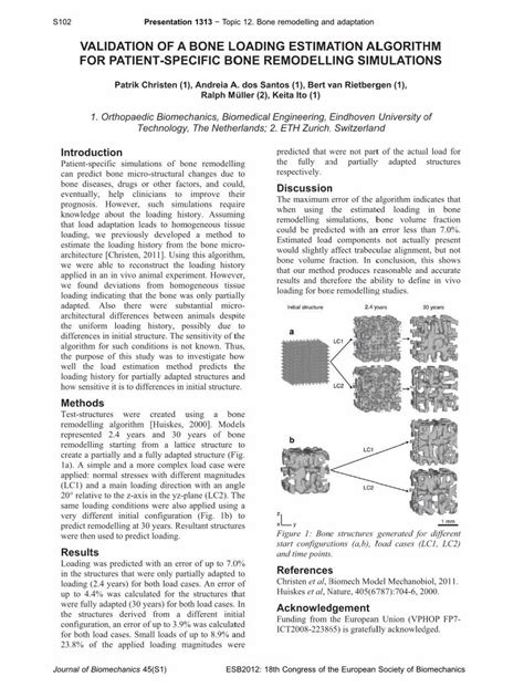 Pdf Validation Of A Bone Loading Estimation Algorithm For Patient