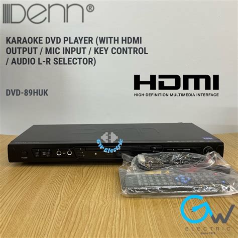 DENN DVD-89HUK KARAOKE DVD PLAYER (WITH HDMI OUTPUT / MIC INPUT / KEY ...