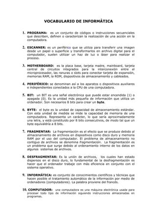 Vocabulario De Informática Pdf