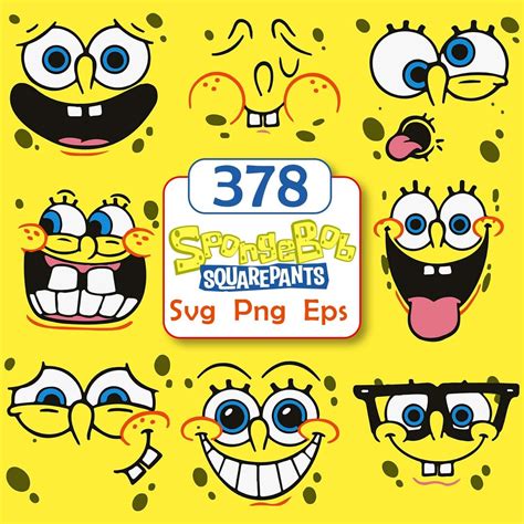 Spongebob Svg File Eps File Cricut Explorer Png File Etsy