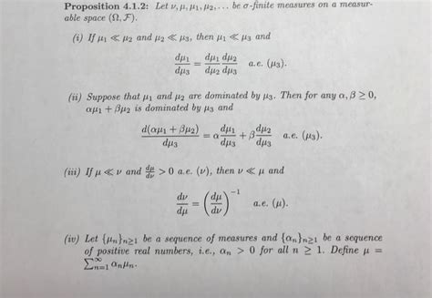 Solved Let V μ μ1 μ2… Be σ Finite Measures On A Measur