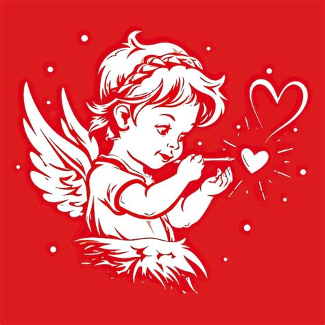 Premium Vector Cupid Sweet Simple Lines Vector Valentine Day