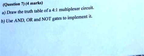 Solved Question 74 Marks A Draw The Truth Table Of A 41
