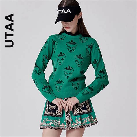 여성용 럭셔리 니트 스웨터 따뜻한 라운드 넥 풀오버 야외 캐주얼 골프 의류 가을 및 겨울 패션 신상 Aliexpress