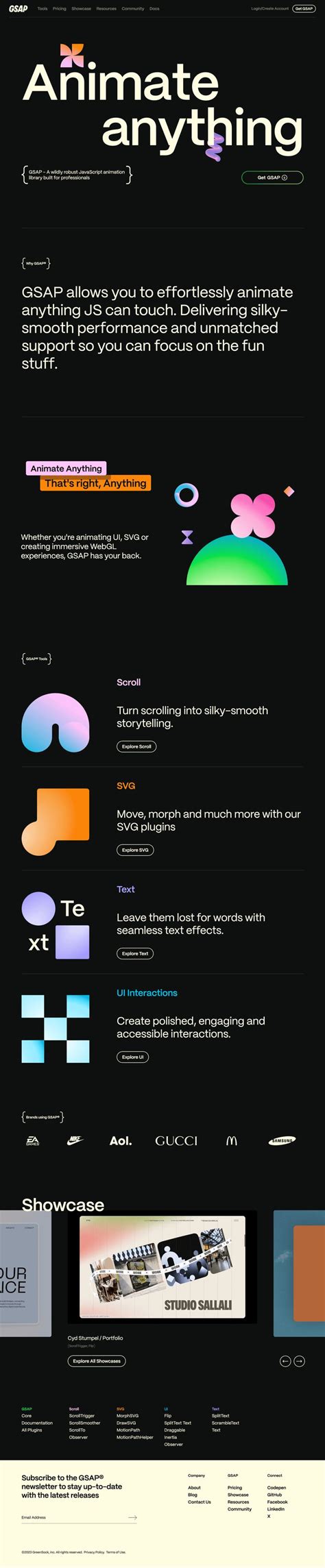 Gsap Saas Landing Page Creative Web Design Graphic Design