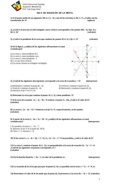 PDF Guia De Ecuacion De La Recta DOKUMEN TIPS