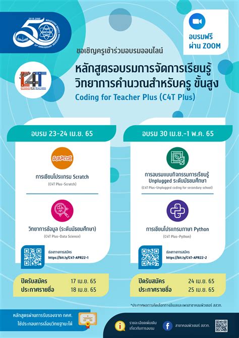 ปิดเทอมนี้ สสวท ชวนครูเพิ่มทักษะความรู้อบรมออนไลน์ฟรี C4t Plus 4