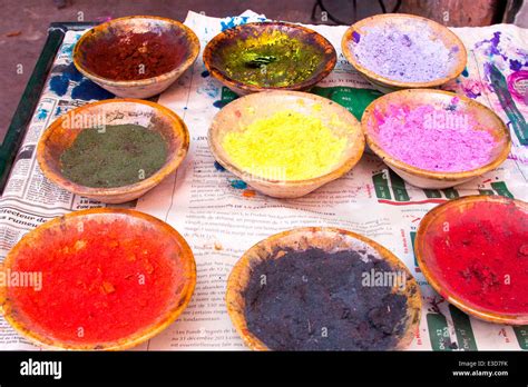 A Selection Of Natural Colours Used For Dyeing Wool And Silk In The