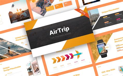 Modelo De PowerPoint Moderno De Viagem AirTrip