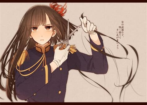 Anime Girl Cutting Her Hair