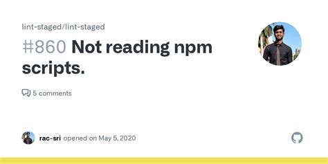 Not Reading Npm Scripts · Issue 860 · Lint Stagedlint Staged · Github