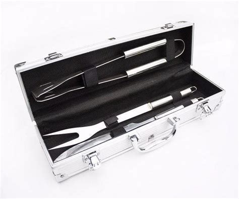 Kit churrasco em Inox Peças Maleta de Alumínio Casita MadeiraMadeira