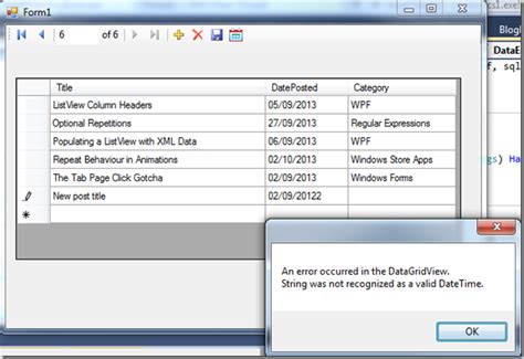 Adonet Datagridview Errors And Sqlexception Handling Ged Meads Blog Vbcity The Net