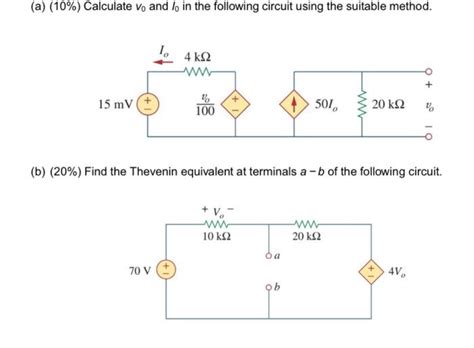 solved a 10 calculate v0 and i0 in the following