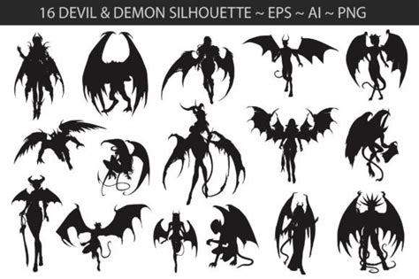 Devil Silhouettes Graphic By Davector · Creative Fabrica