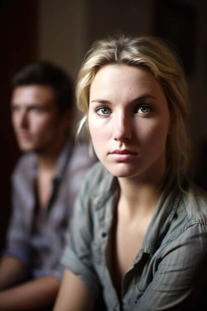 Premium Ai Image Portrait Of A Young Woman With Her Husband Sitting
