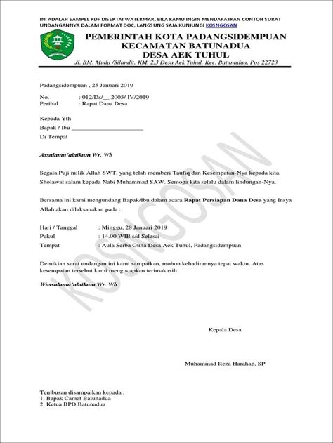 Contoh Undangan Surat Resmi Yang Benar Surat Undangan Desain Contoh