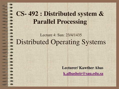 Ppt Lecture 4 Sun 2341435 Distributed Operating Systems