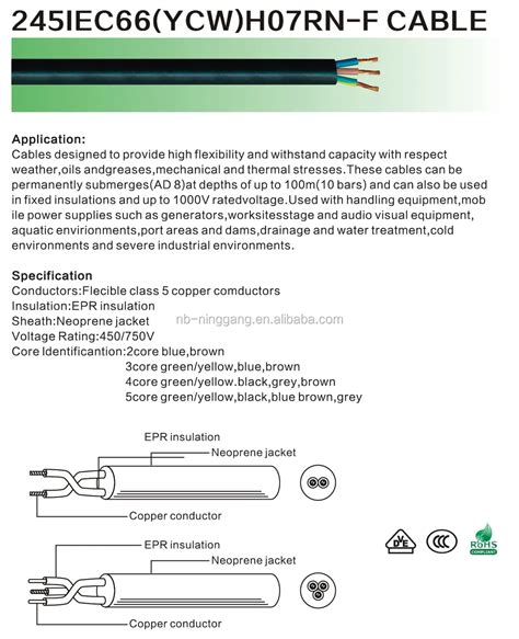 H05rn-f Rubber Cable/h07rn-f Rubber Cable/h05rr-f Rubber Cable - Buy ...