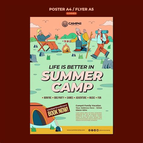 Free Psd Summer Camp Template Design