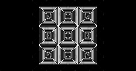 1960s Retro Mod Op Art Squares In Black And White Optical Illusion