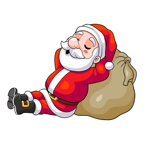 Cartoon Santa Claus Sleeping On A T Sack 13537178 Vector Art At Vecteezy
