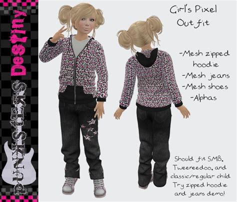 Second Life Marketplace Pd Girls Pixel Outfit