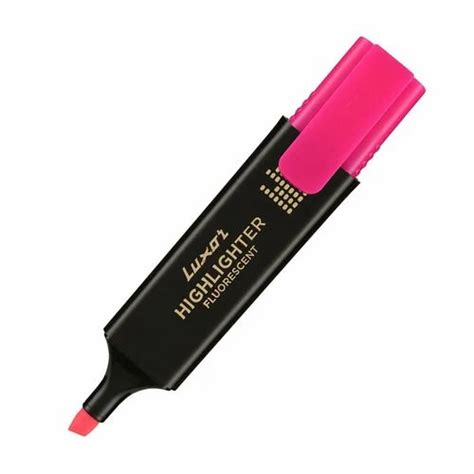 Pink Plastic Luxor Highlighter Pen For Highlighting Model Name Number Fluorescent At