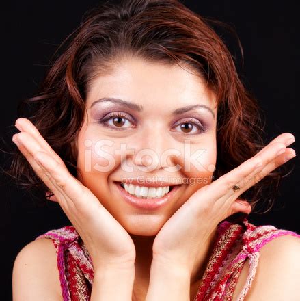 Happy Joyful Woman With Hands At Face Stock Photo Royalty Free Images