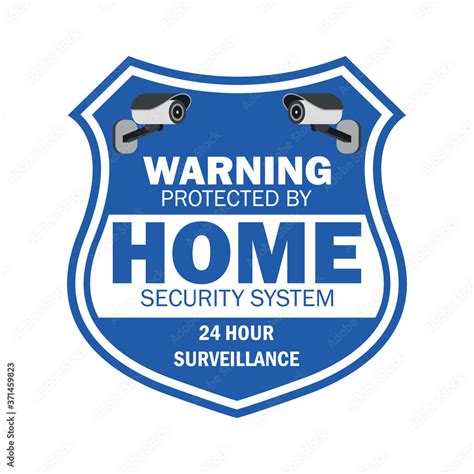 Warning Sign The Area Protected By Video Surveillance With Security