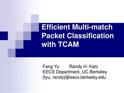 Ppt Efficient Multi Match Packet Classification With Tcam Powerpoint Presentation Id4390354