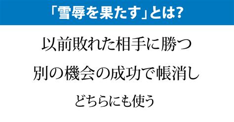 「雪辱」は どんな時？ 毎日ことば