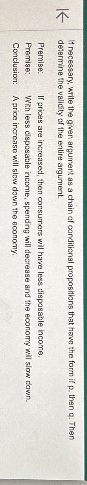 solved if necessary write the given argument as a chain of