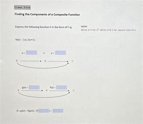 Solved Finding The Components Of A Composite Function Chegg